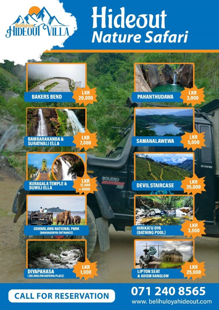Packages – Belihuloya Hideout Villa